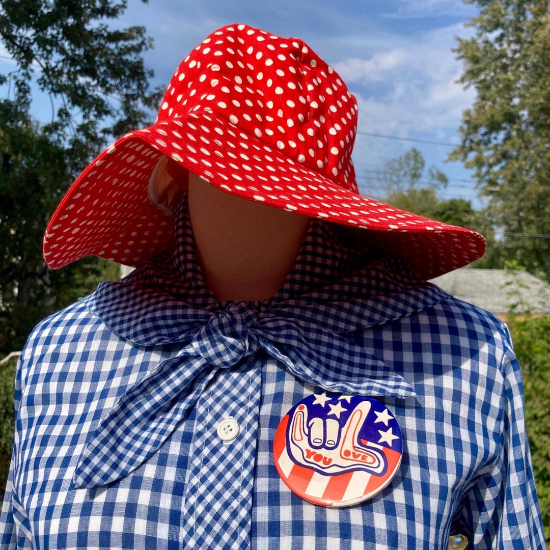 Vintage 70s Red & White Polka Dot Bucket Hat / 70s Red Polka Dotted ...