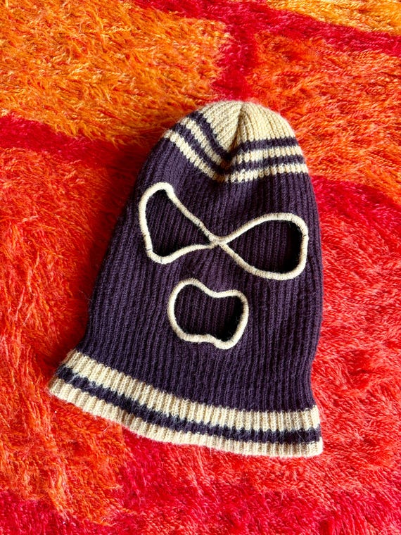 Vintage 70s/80s Acrylic Knit Winter Ski Mask / Vintag… - Gem