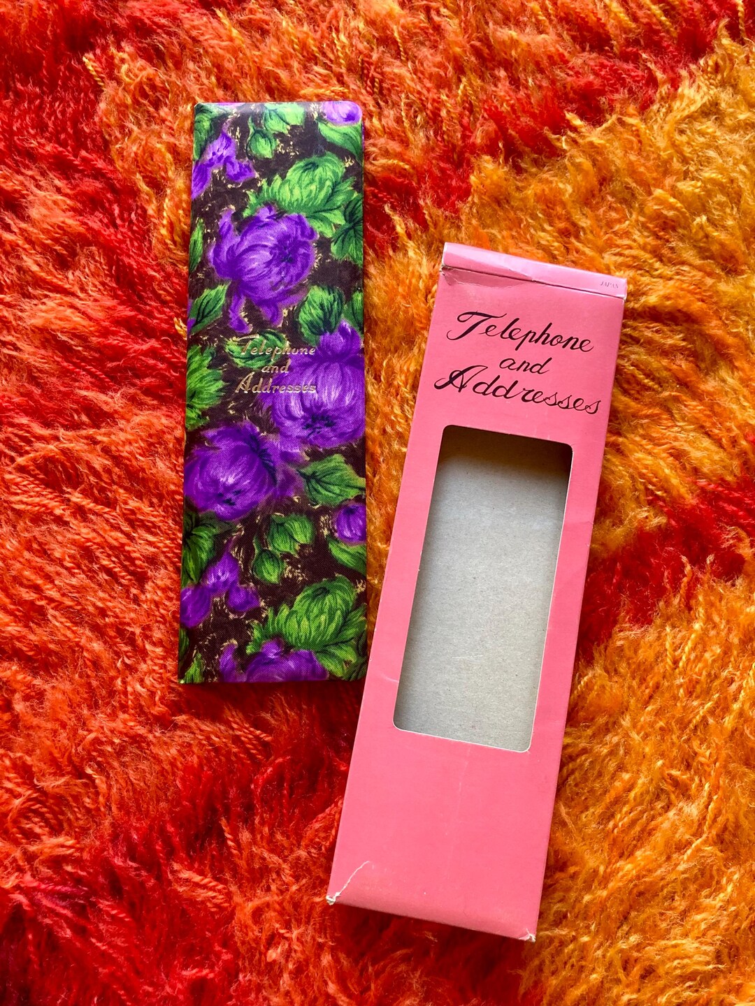 Vintage NOS Purple Floral Telephone Address Book / Vintage Flower Power ...