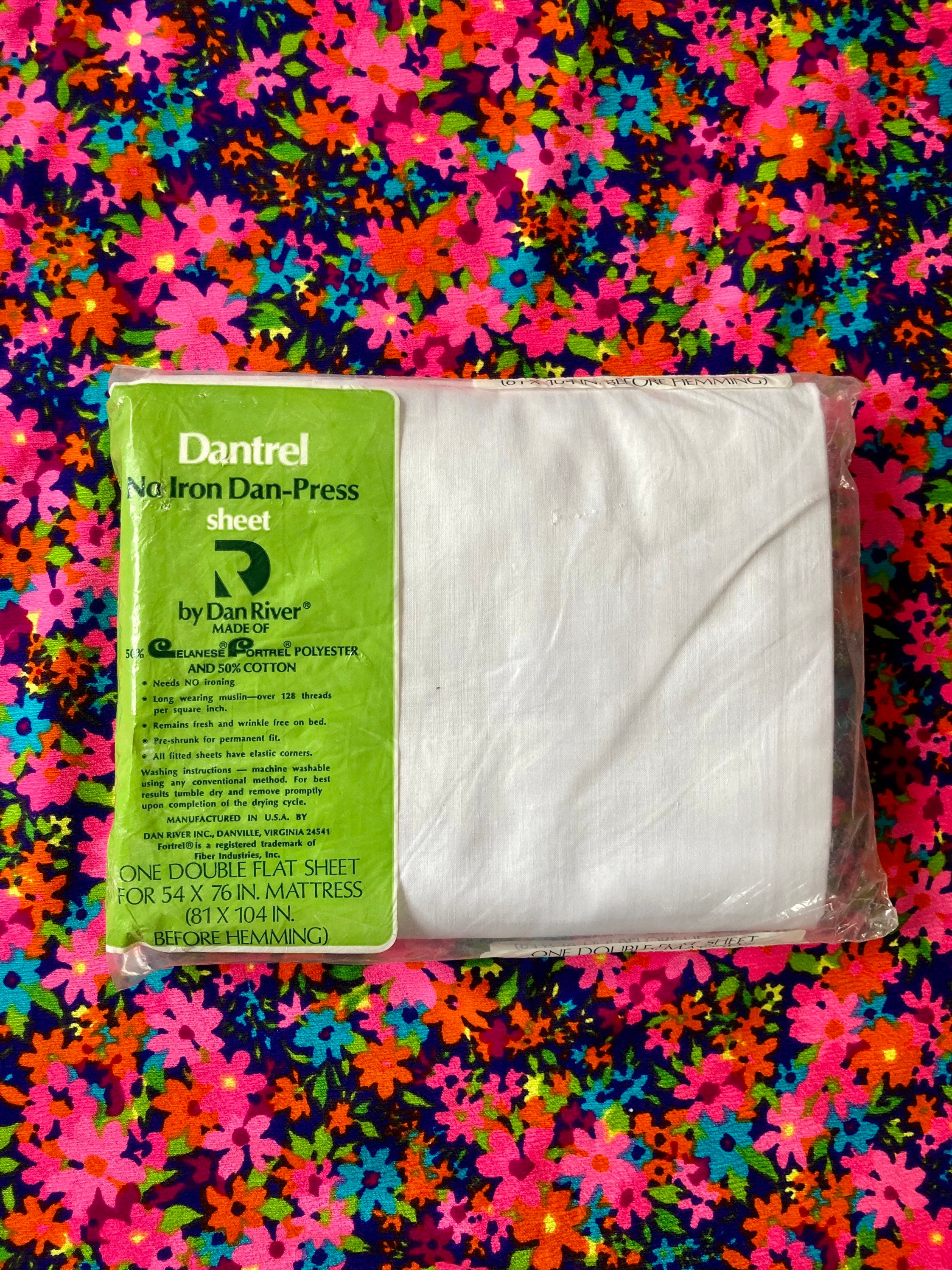 Vintage NOS White Dantrel by Dan Rivers Double Flat Sheet / - Etsy