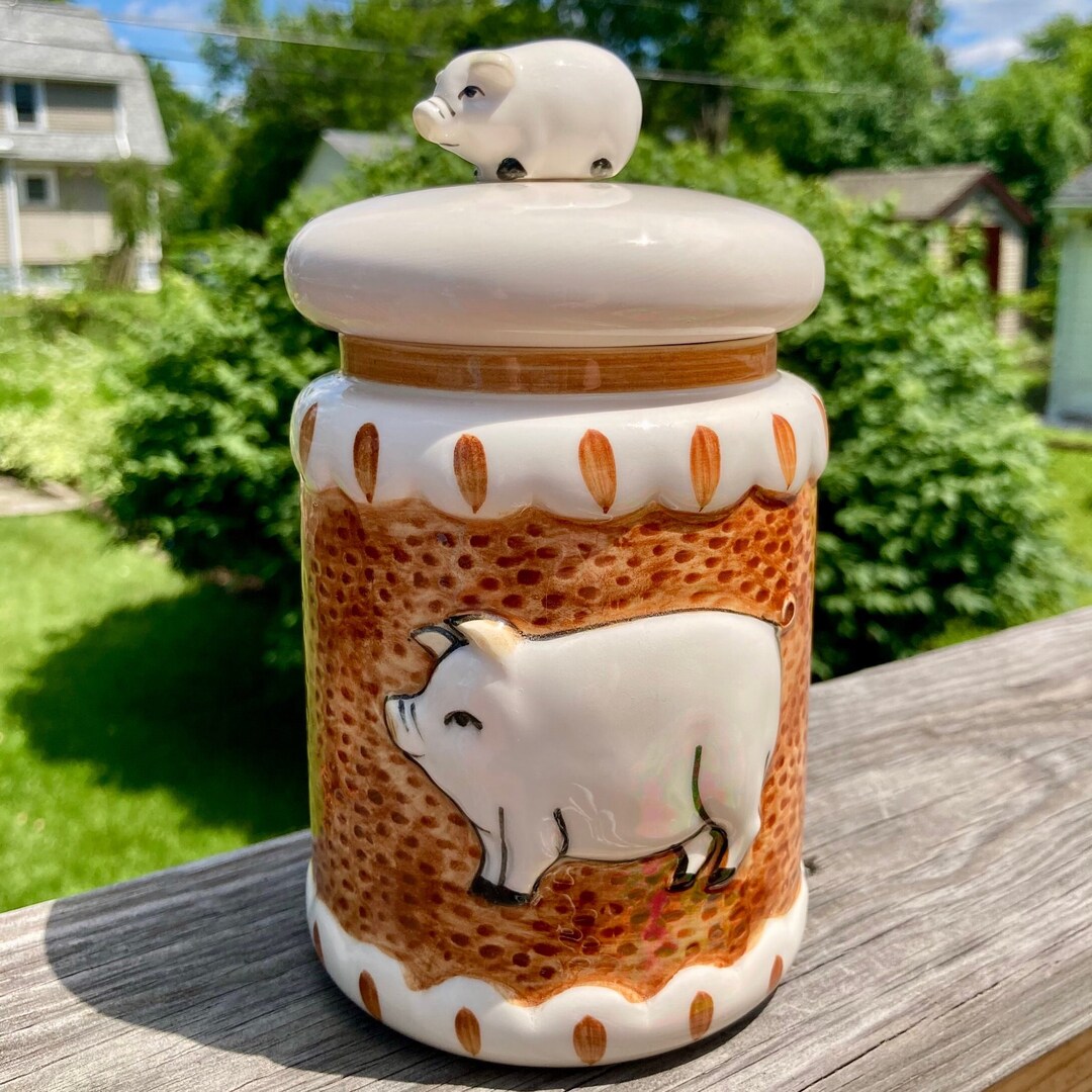 Vintage 80s Pig Cookie Jar Kitchen Canister / Vintage Vintage ...