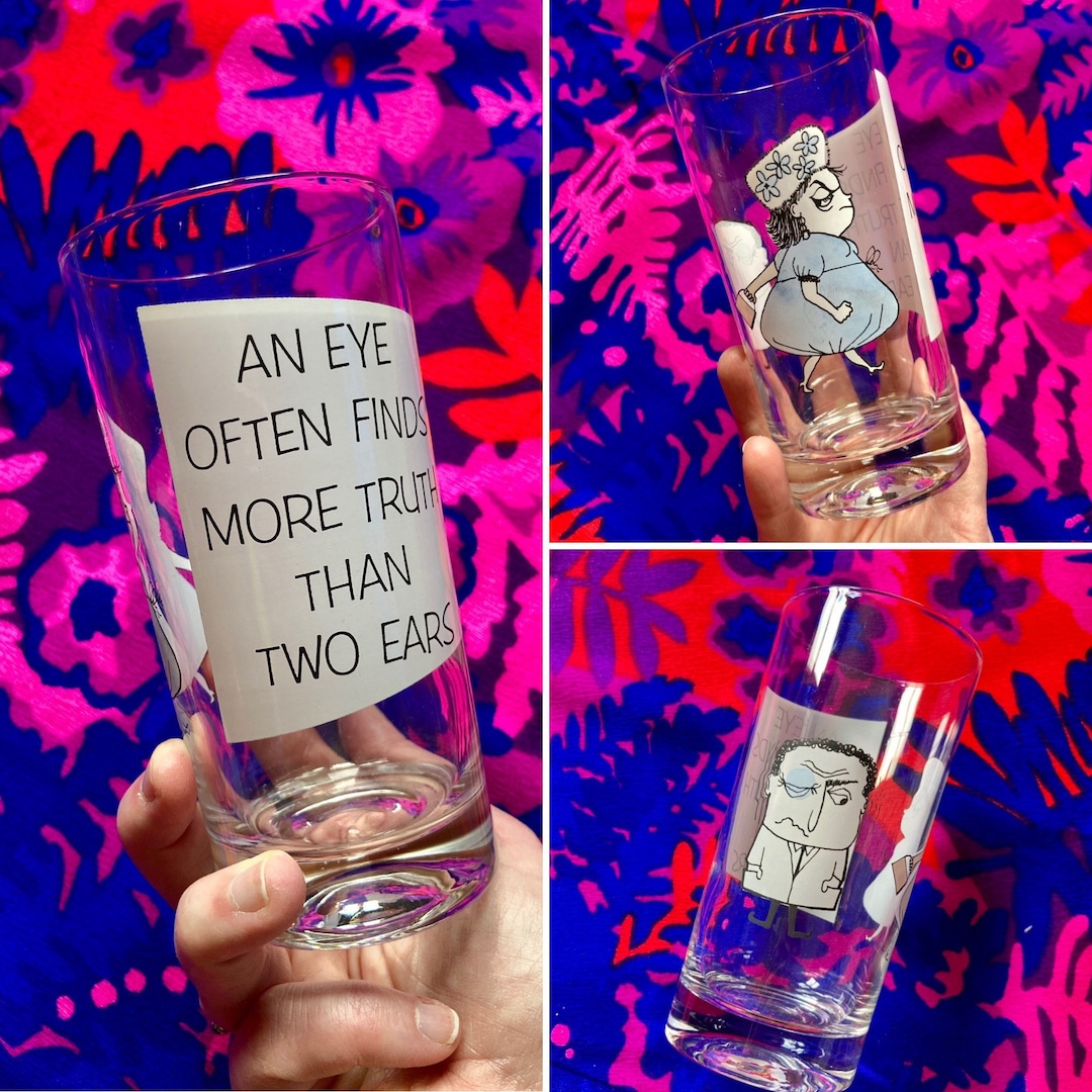 Vintage 60s Adult Humor Comical Glass / Vintage Sassy Glass / Vintage ...