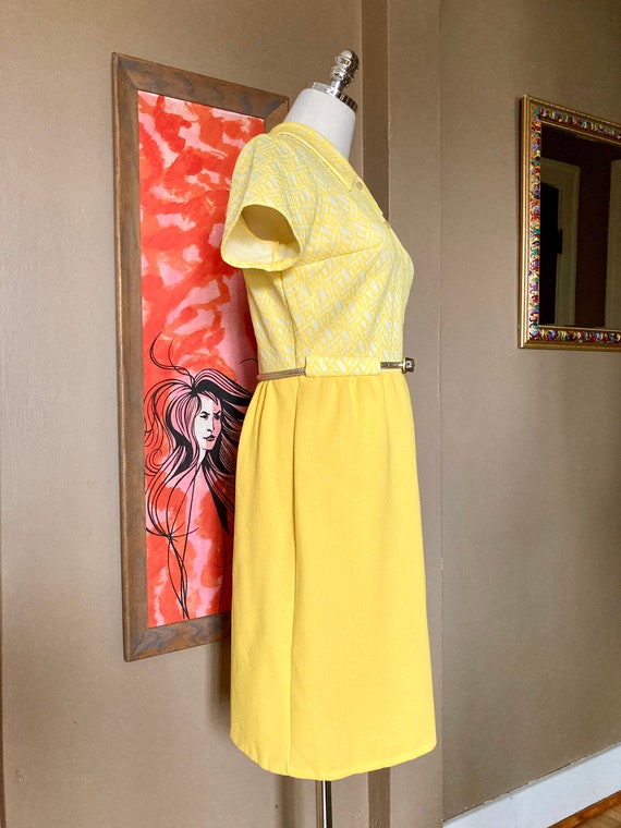 Vintage 60s Mod Yellow Shirt Dress / Vintage 60s Mod … - Gem