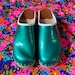 Vintage 70s GROOVY GREEN Swedish Clogs / Vintage 70s Shiny Green Clogs ...