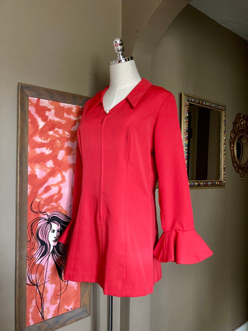 MOD Vintage 60s Orange Micro Mini Dress With Flutter Cuffs / - Etsy