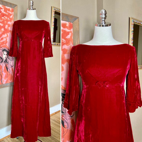 1960s 60s red velvet - Gem