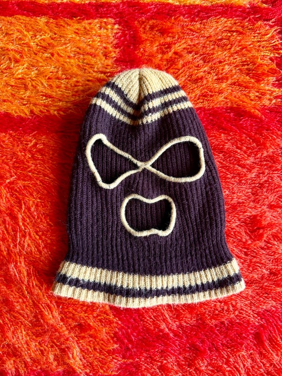 Vintage 70s/80s Acrylic Knit Winter Ski Mask / Vintag… - Gem