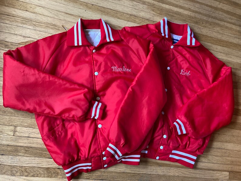 Vintage 70s Red Bomber Jackets / Vintage Couples Bomber | Etsy