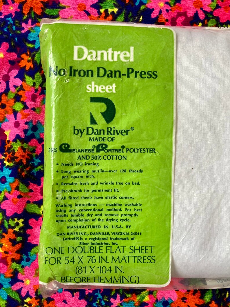 Vintage NOS White Dantrel by Dan Rivers Double Flat Sheet / - Etsy