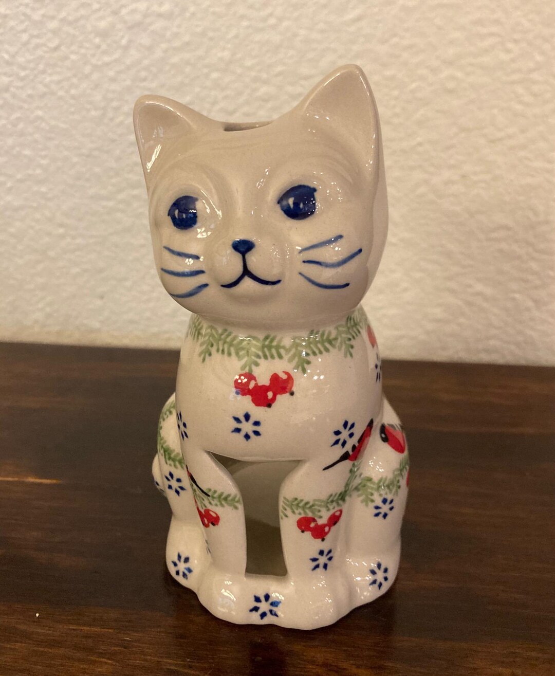Polish Pottery Cat Luminary - Etsy