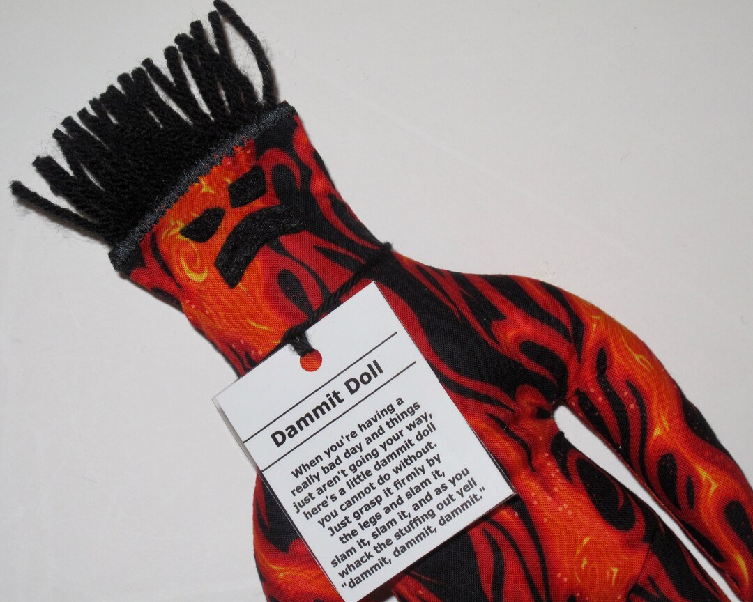 Really Bad Day Dammit Doll, Stress Relief Item, Fire Fabric - Etsy