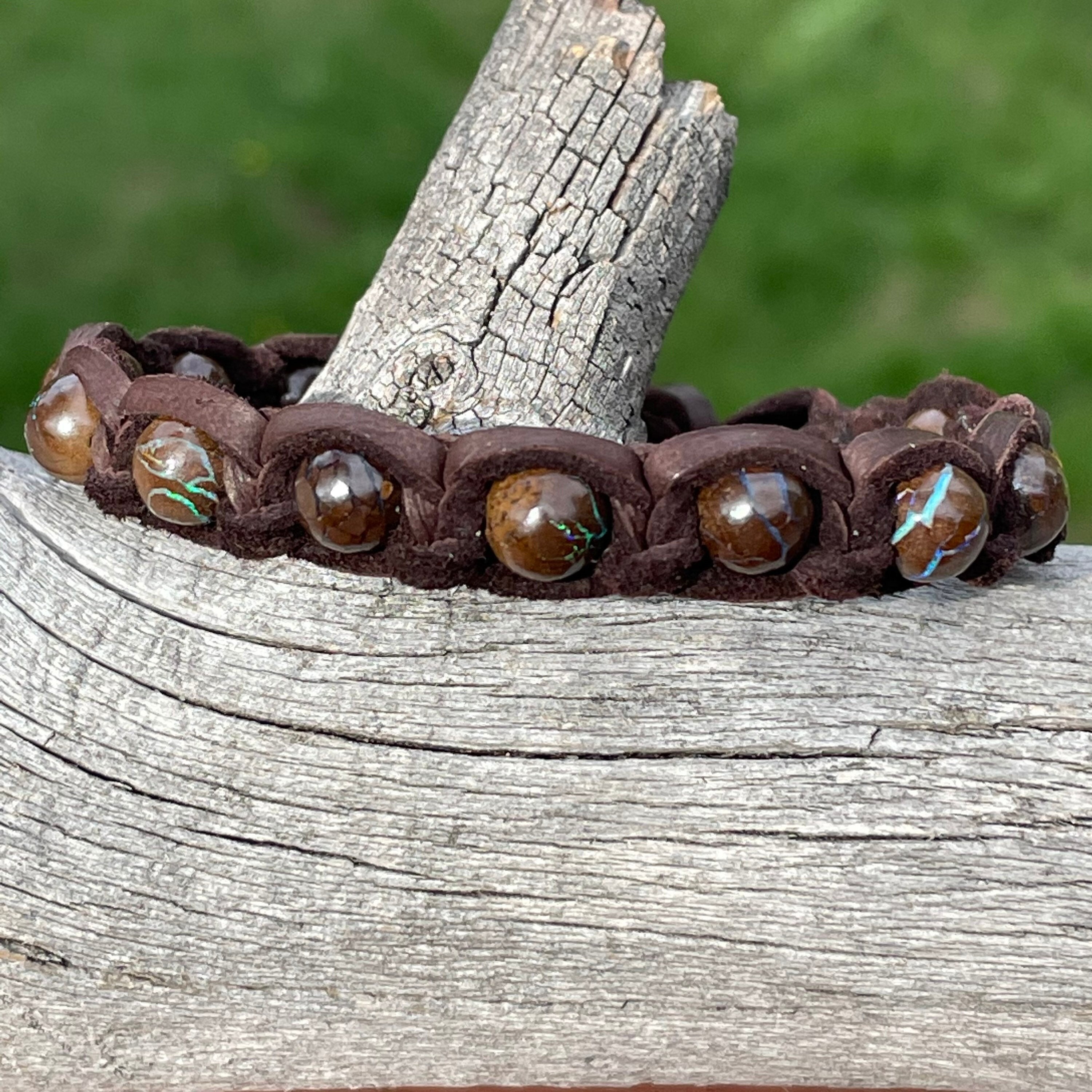 Mens braided leather bracelets australia store