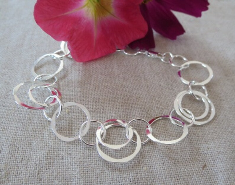 Heavy Hand Forged Circles Bracelet - Etsy