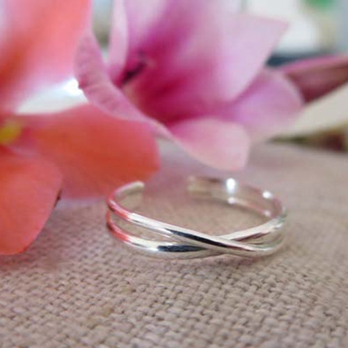 Double Cross Toe Rings Sterling Silver 14kt Gold Filled Rose - Etsy