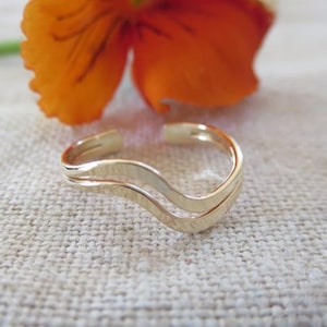 Wave Toe Ring, Sterling Silver, 14kt Gold Filled, Mixed Metal - Etsy