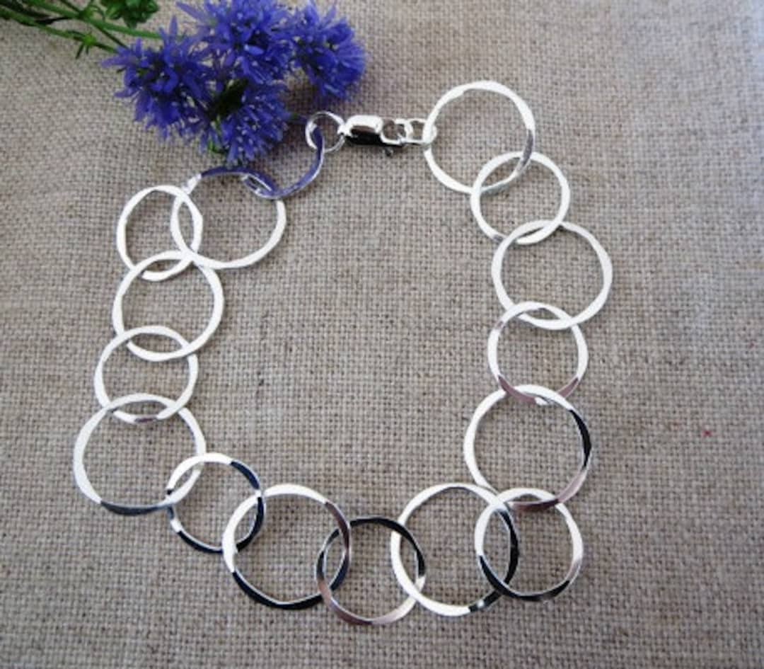 Hand Forged Circles Link Bracelet and Necklace - Etsy