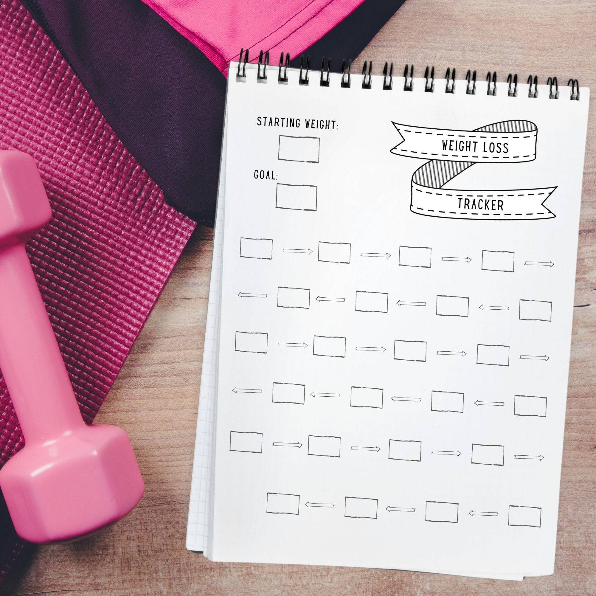 Weight Loss & Exercise Tracker Printable Bundle for Bullet Journal and ...