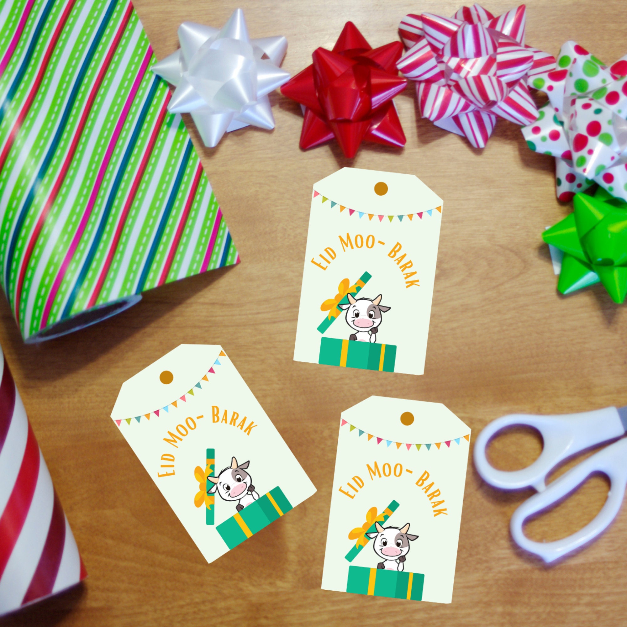 Printable Set Eid Greeting Card and Gift Tag for Kids, Card for Ramadan ...