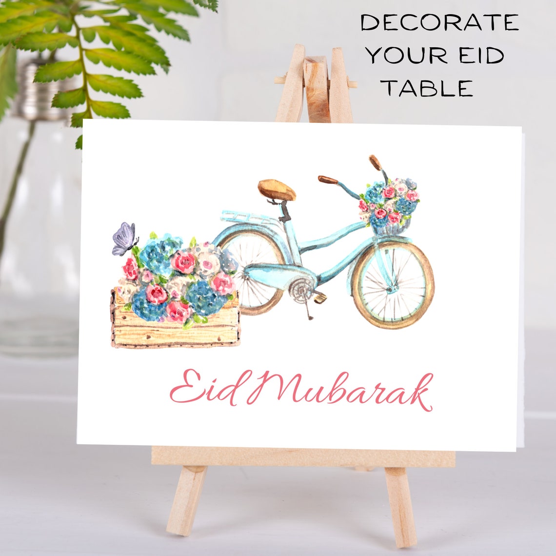 Eid Mubarak Printable Card & Gift Tag Set With 1 Foldable 5x7 Card and ...