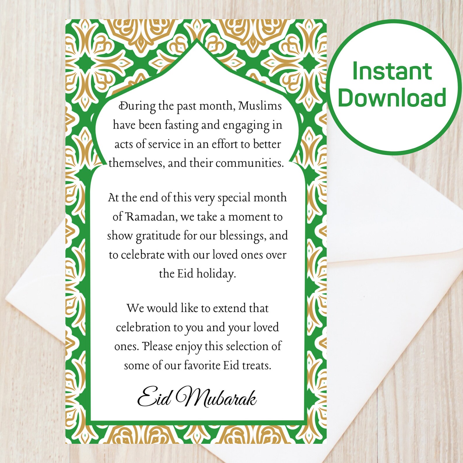 Printable Eid Tag for Friends and Neighbors, Happy Eid Tag for Eid Tray ...