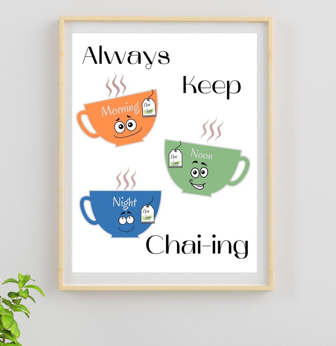 Desi Chai Quote Print for Kitchen Wall, Living Room, Office Wall Dorm ...