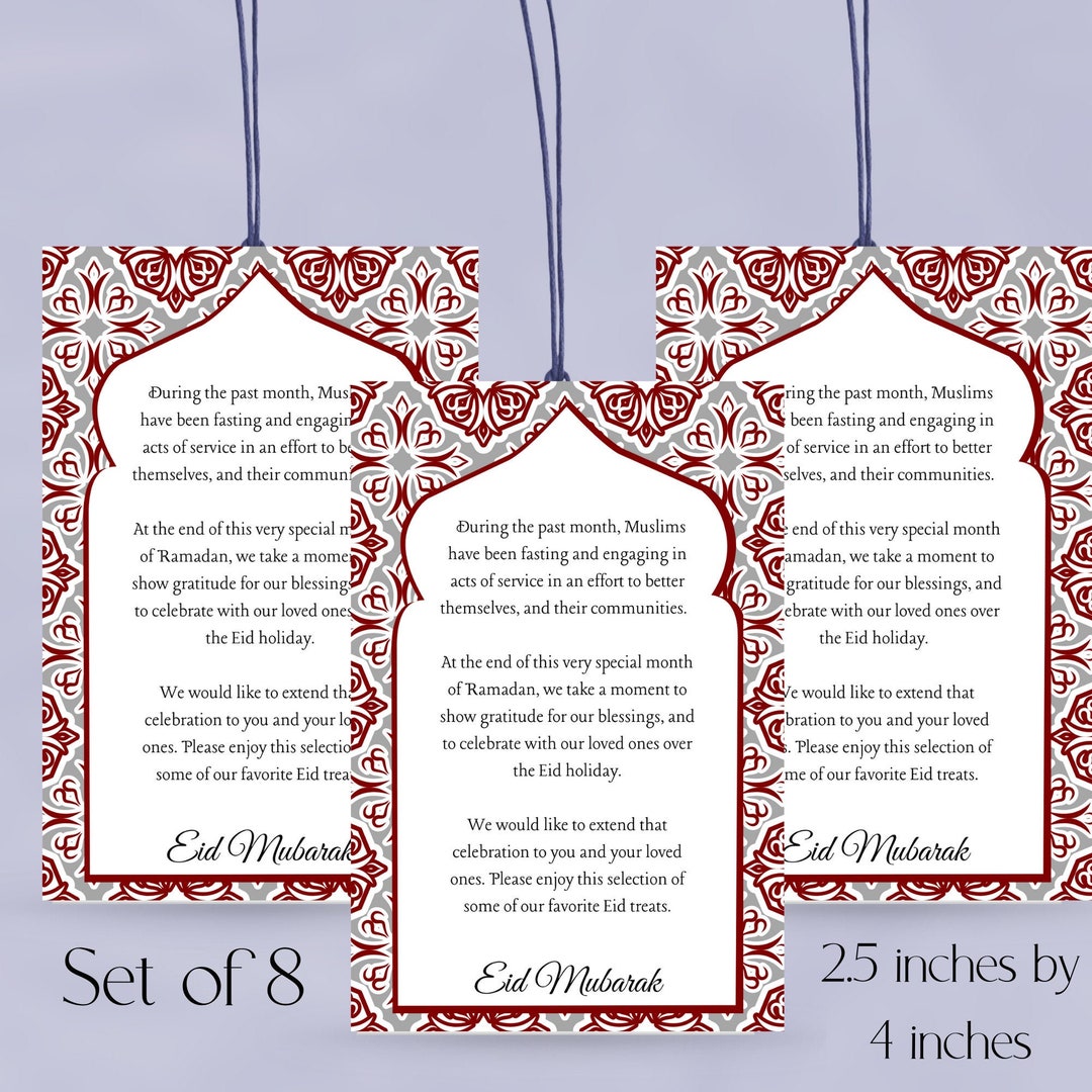 Printable Eid Tag for Friends and Neighbors, Happy Eid Tag for Eid Tray ...