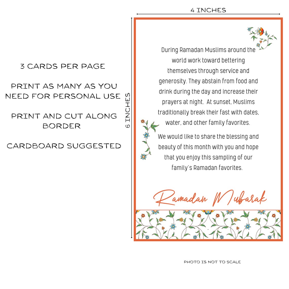 Welcome Ramadan Card for Friends Neighbors and Coworkers, Iftar Tray ...