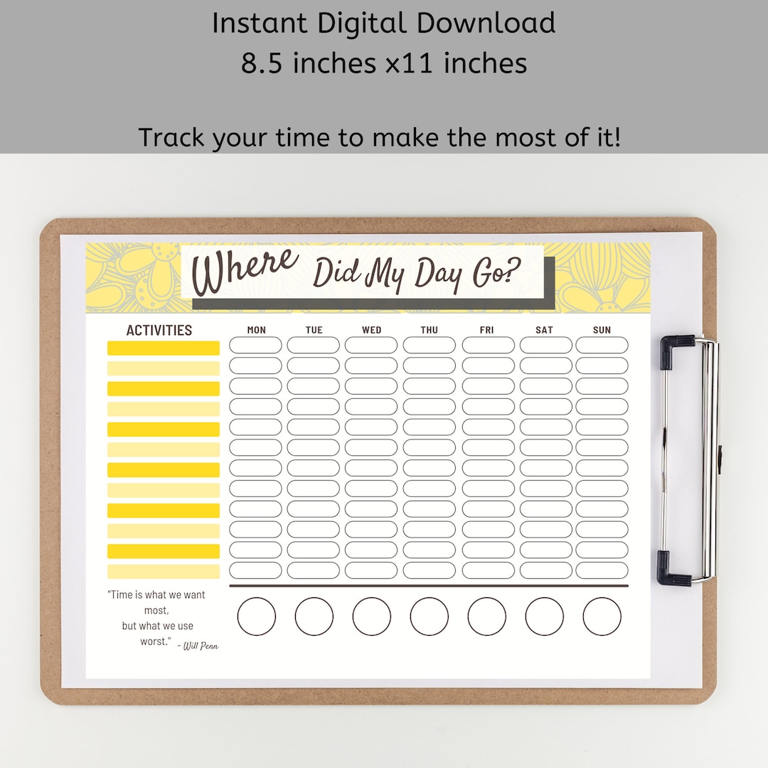 Hourly Planner Printable, Time Block Planner for Time Management ...