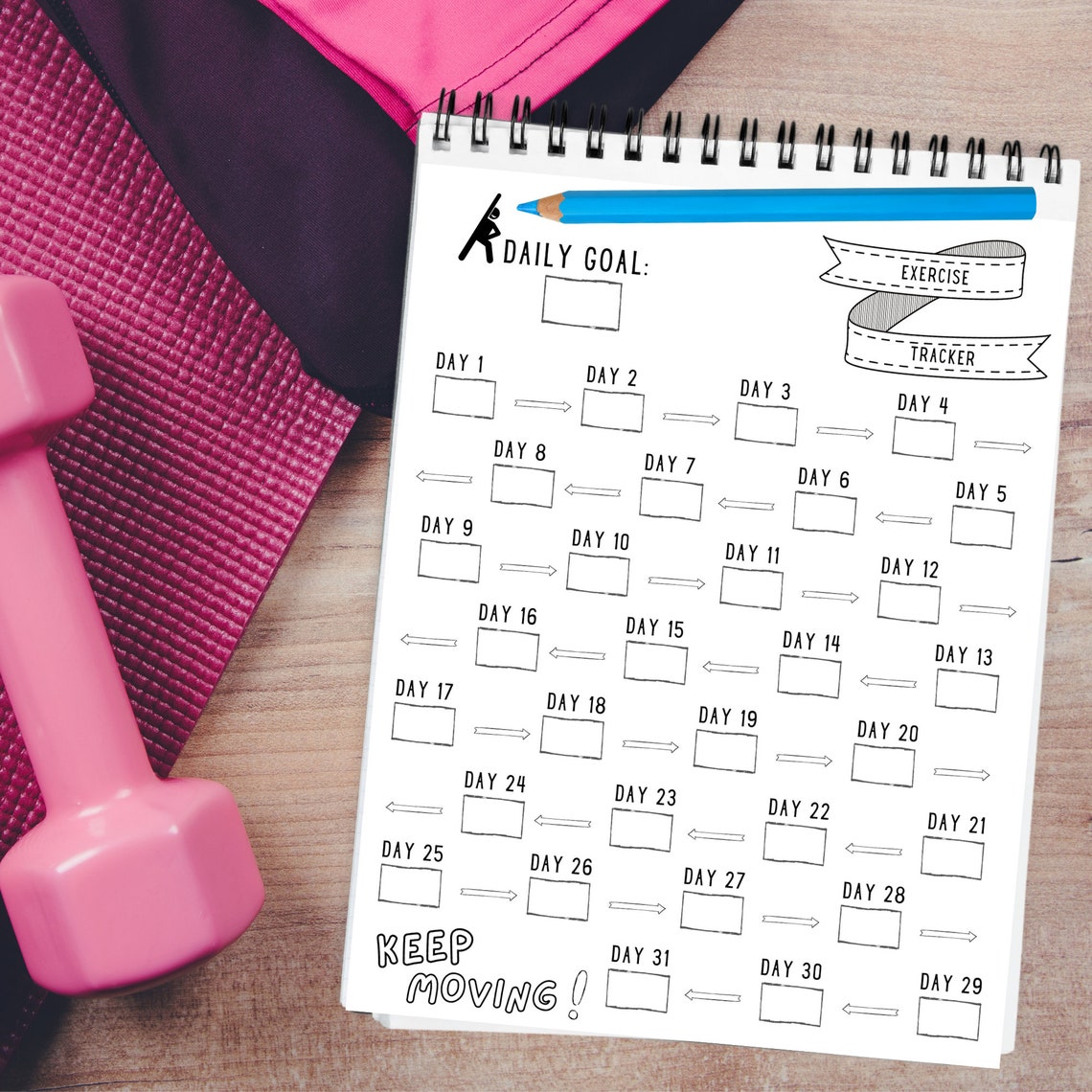 Weight Loss & Exercise Tracker Printable Bundle for Bullet Journal and ...