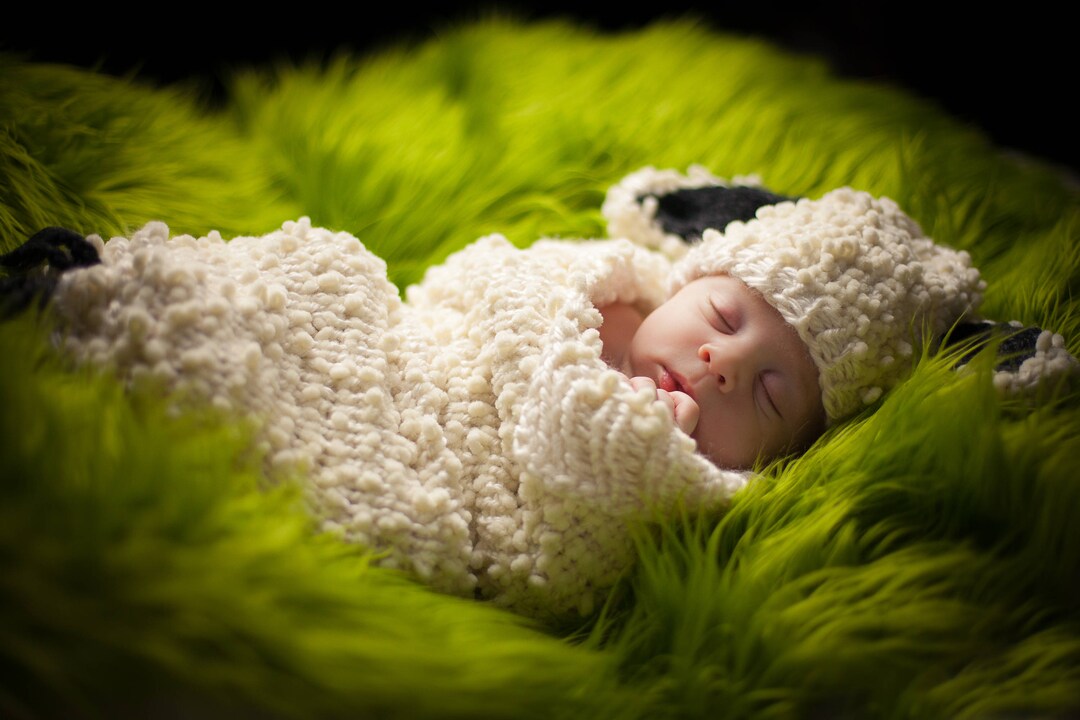 Loom Knit Newborn Cocoon Pattern, Sheep Lamb Cocoon and Hat Set, Loom ...