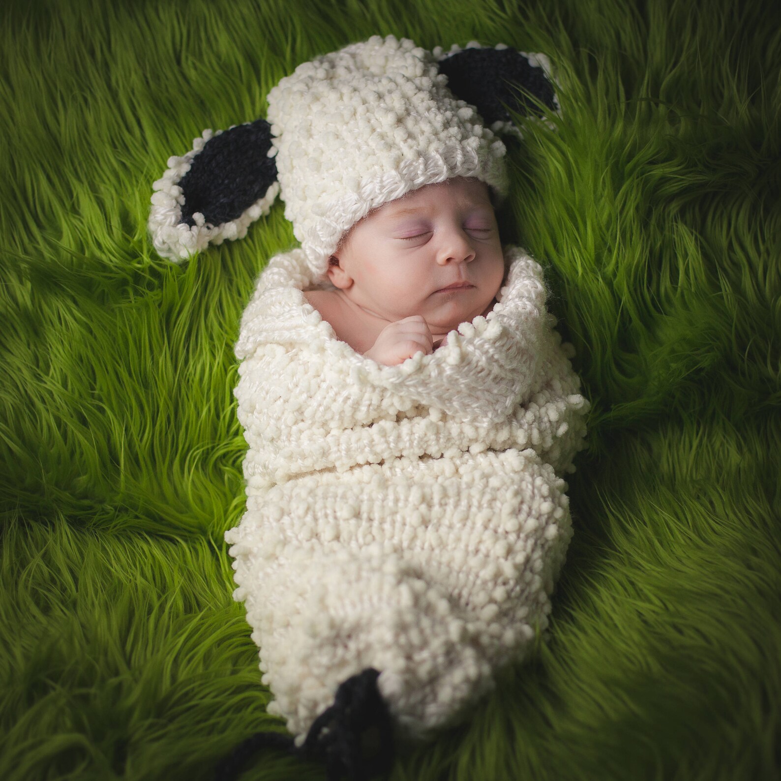 Loom Knit Newborn Cocoon Pattern, Sheep Lamb Cocoon and Hat Set, Loom ...