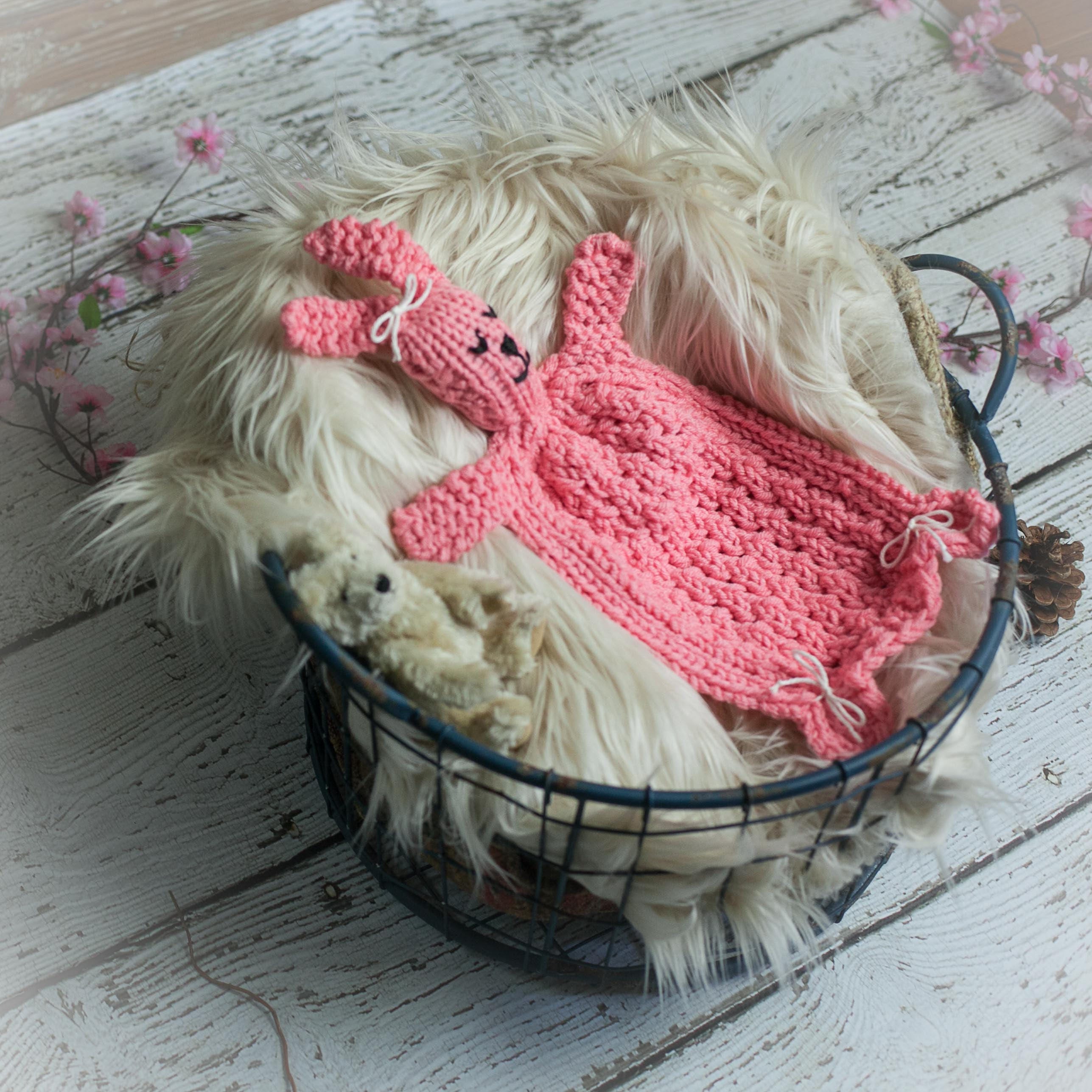 Loom Knit Bunny Lovey Pattern Rabbit Blanket Toy for Baby | Etsy Australia