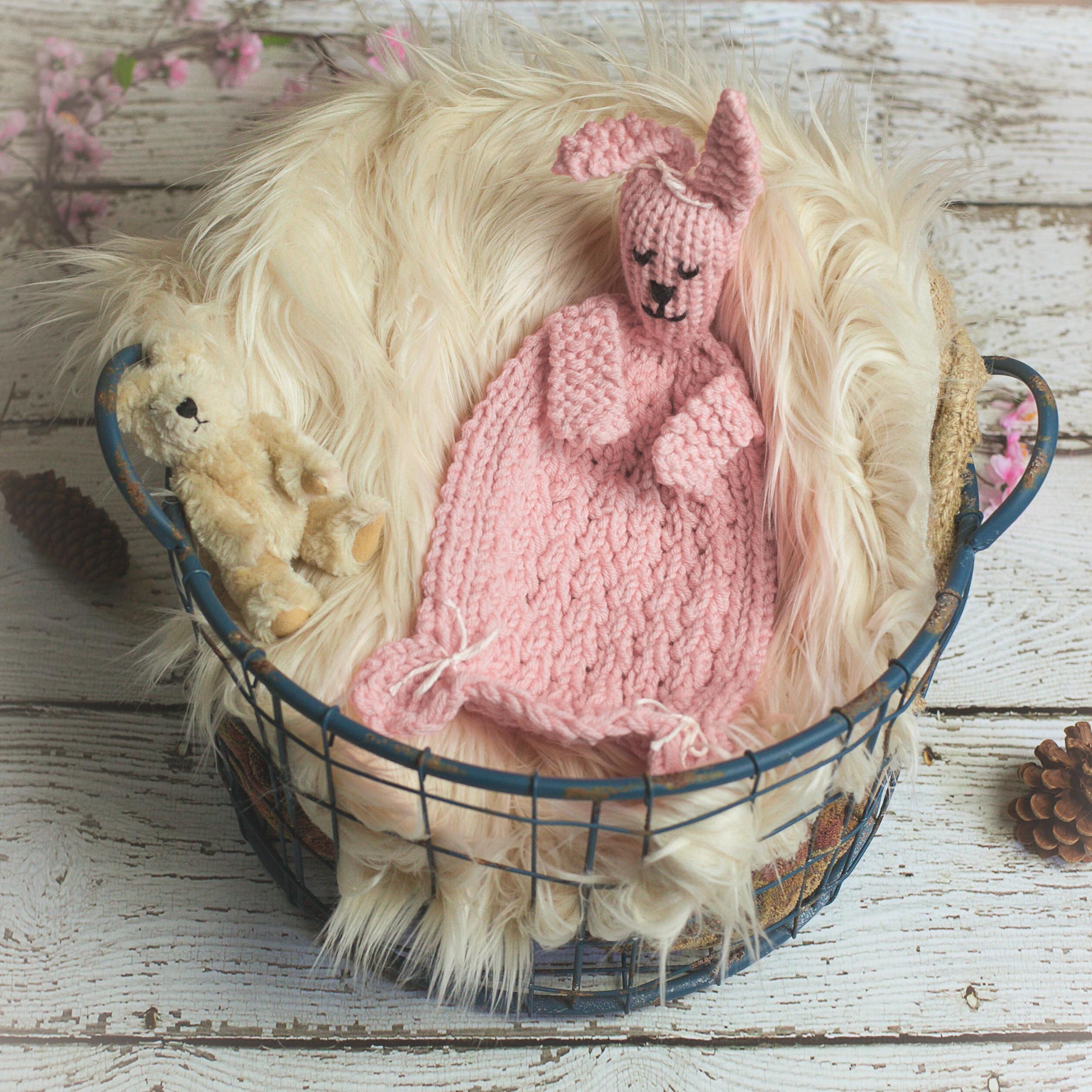 Loom Knit Bunny Lovey Pattern Rabbit Blanket Toy for Baby | Etsy Australia