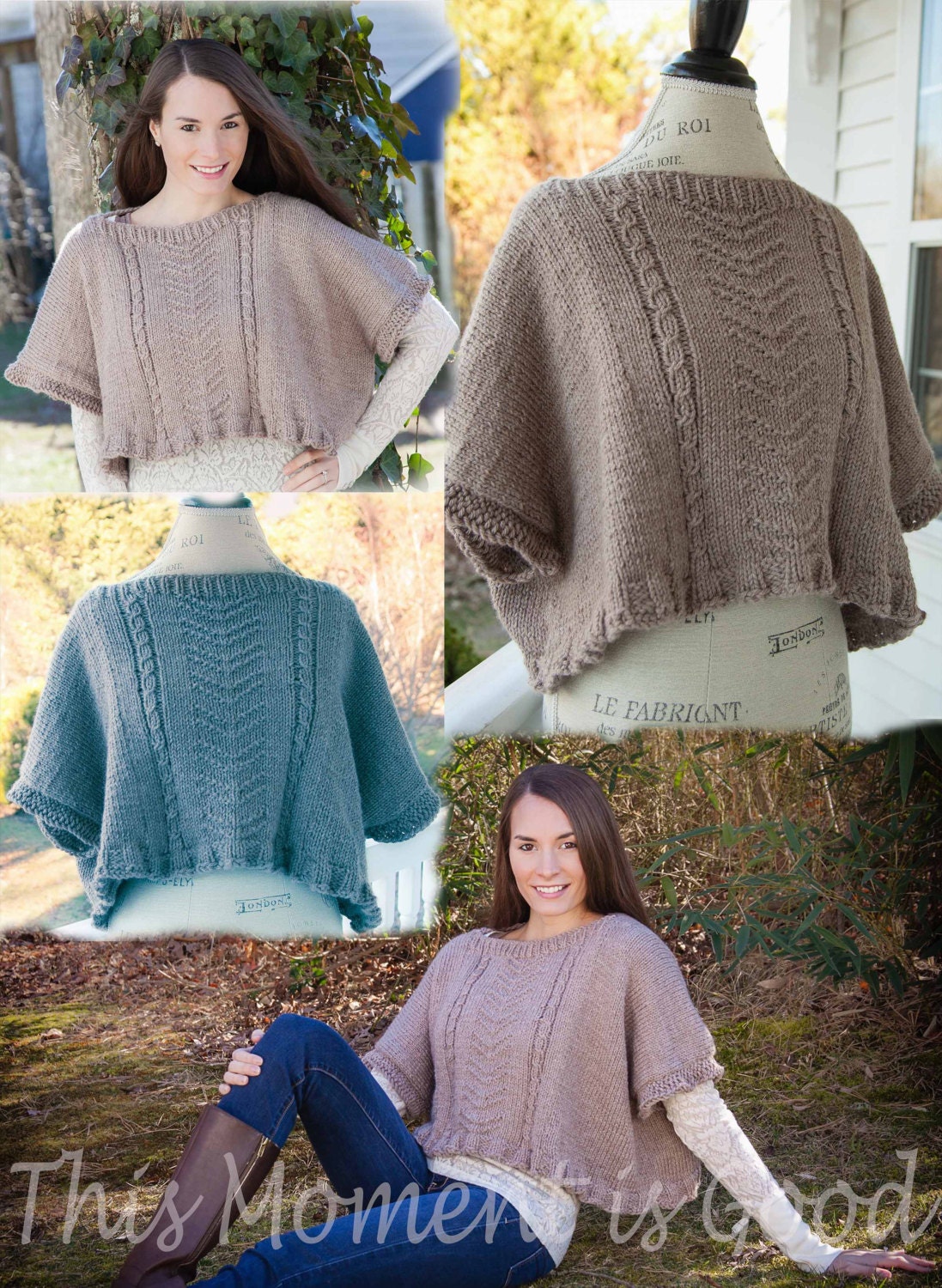 Loom Knit Poncho PATTERN. Loom Knit Ladies Poncho Topper - Etsy