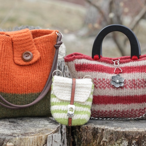 Loom Knit Handbag PATTERNS Loom Knit Purse Loom Knit Tote - Etsy