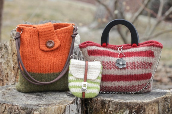 Loom Knit Handbag PATTERNS Loom Knit Purse Loom Knit Tote - Etsy