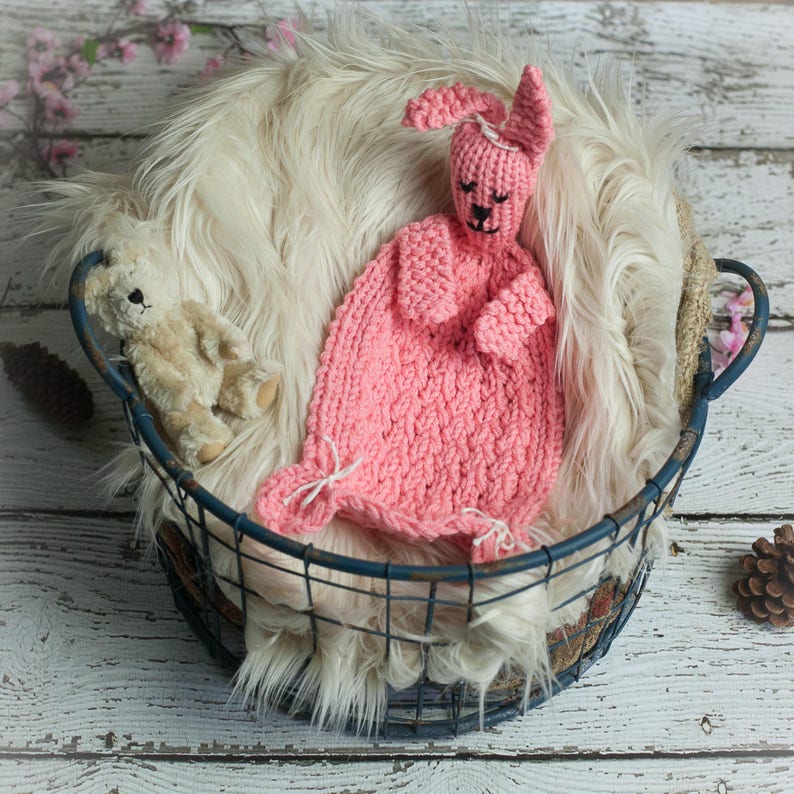 Loom Knit Bunny Lovey Pattern Rabbit Blanket Toy for Baby - Etsy Australia