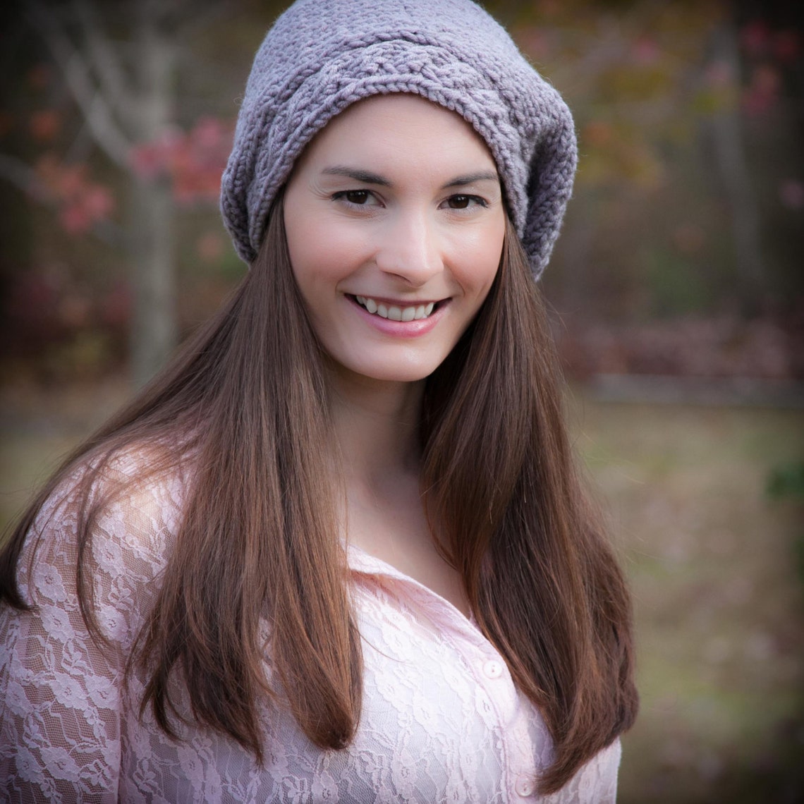 Loom Knit Beret PATTERN With Cable Brim Ladies Hat. Painters | Etsy