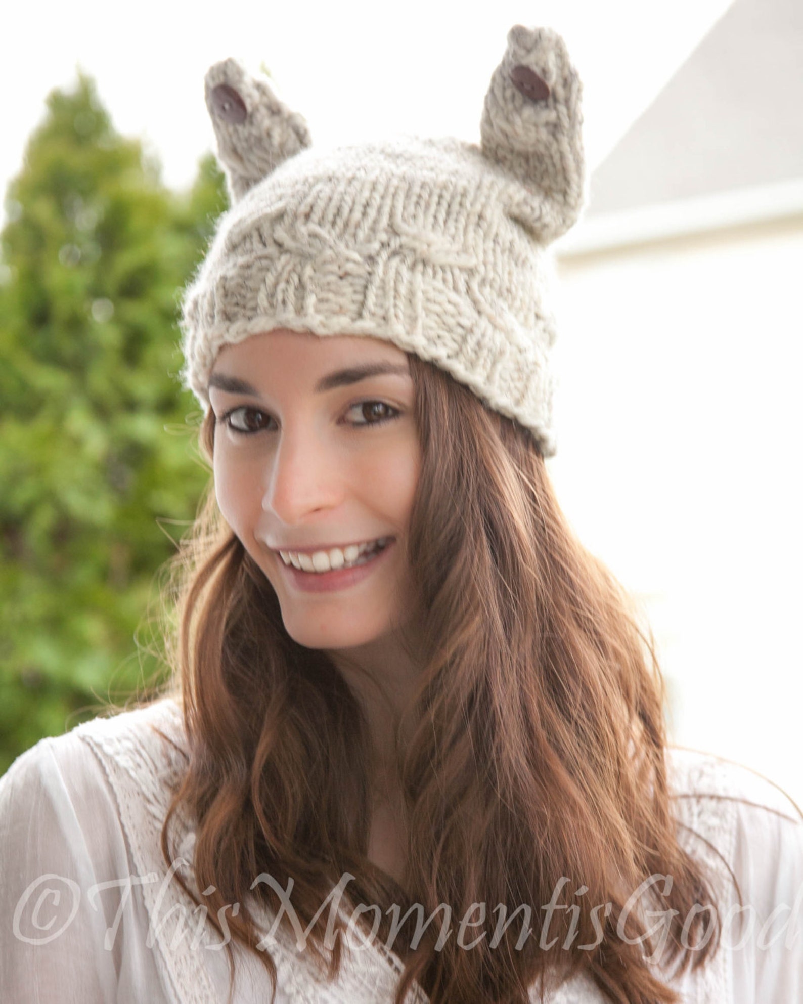 Loom Knit Cat Hat PATTERN. the Cabled Kitty Hat With Button - Etsy