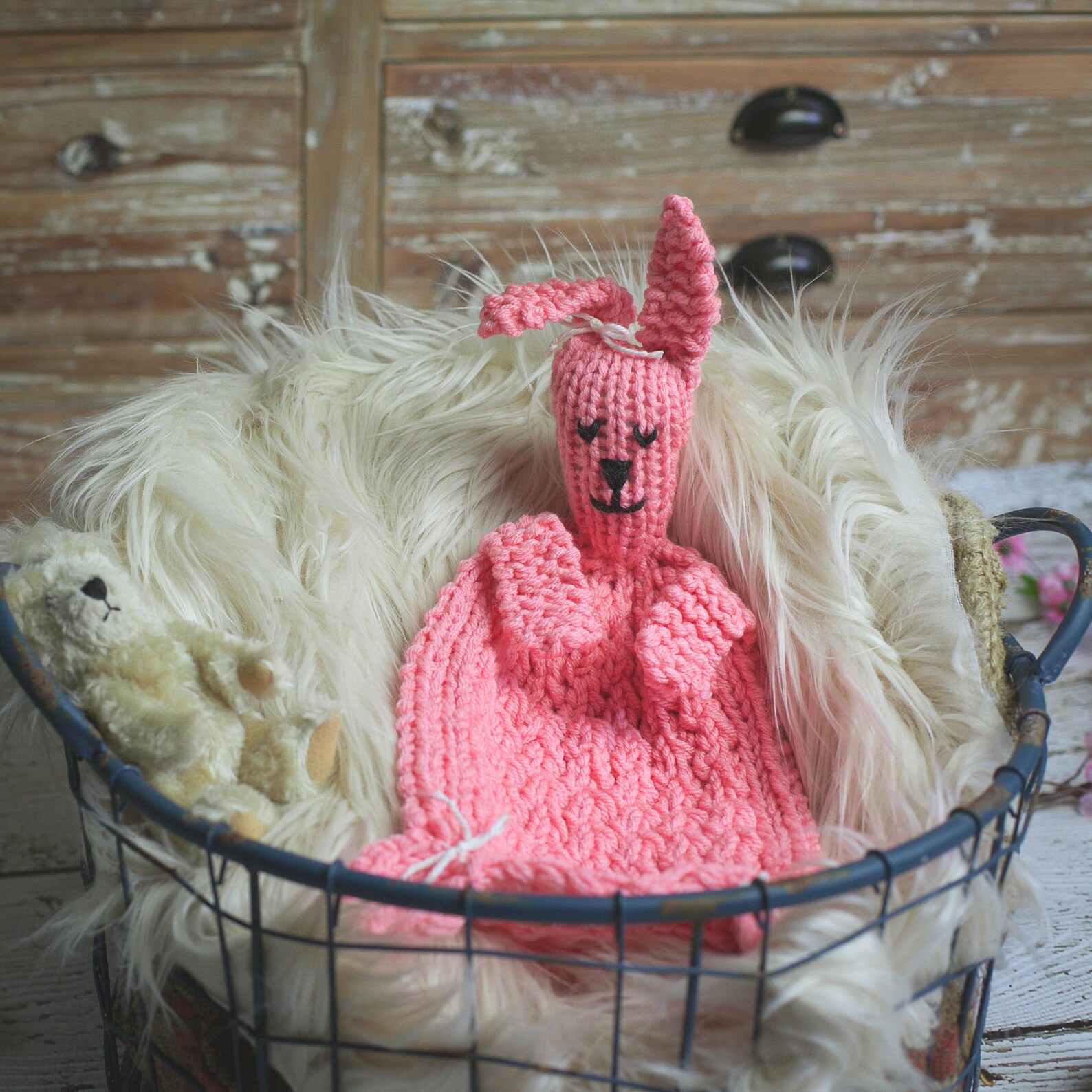 Loom Knit Bunny Lovey Pattern Rabbit Blanket Toy for Baby | Etsy Australia