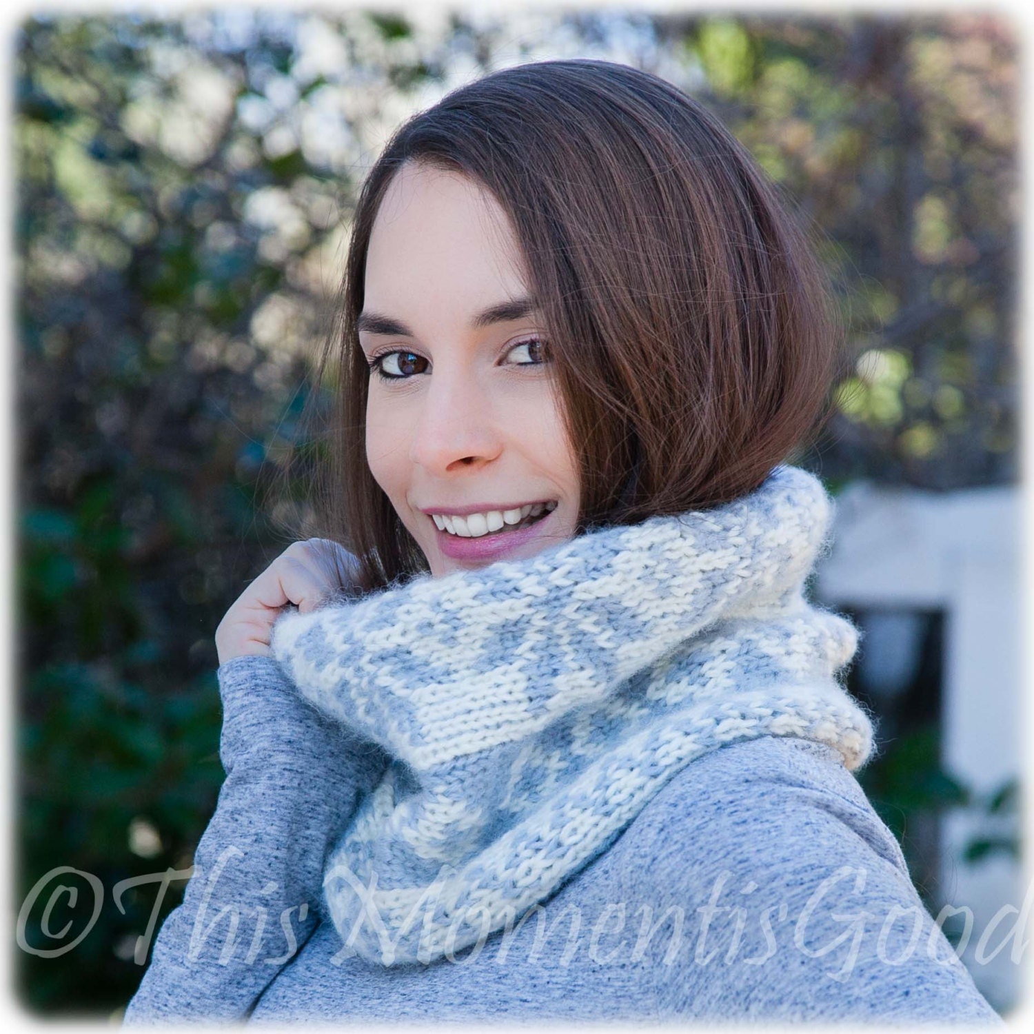 Loom Knit Fair Isle Cowl PATTERN. Extra Soft, Snowflake Pattern ...