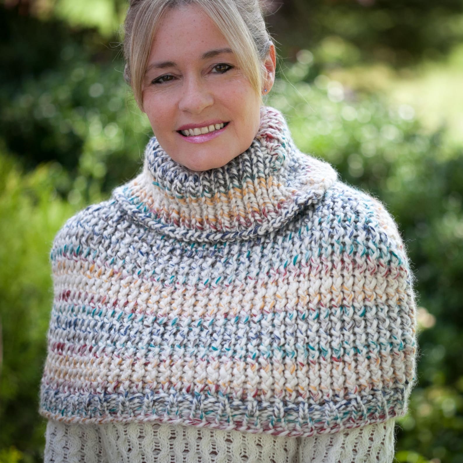 Loom Knit Turtleneck Cape, Capelet PATTERN, Loom Knit Poncho, Loom Knit ...