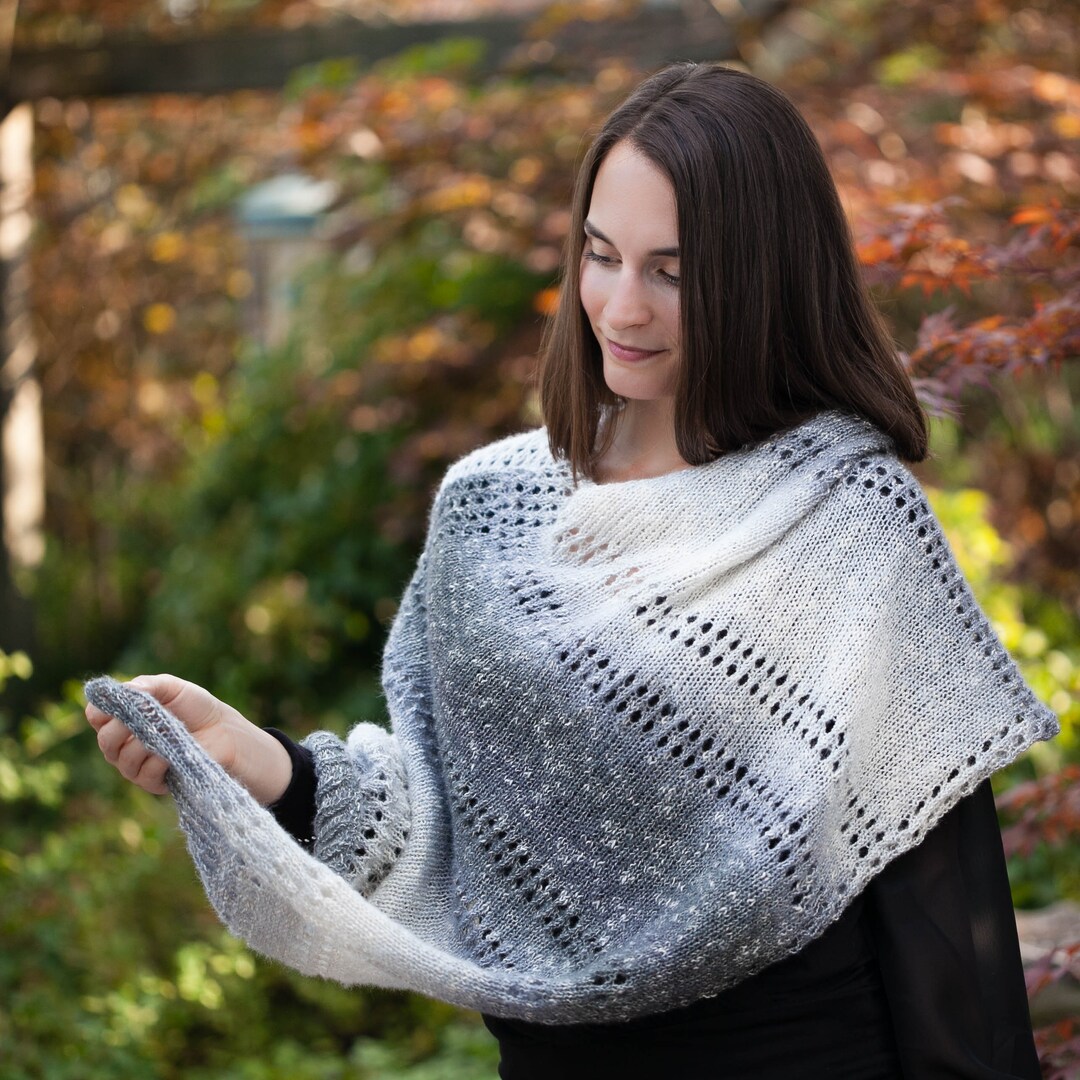 Loom Knit Poncho Cape Pattern. the Grey Skies Poncho Has an Elegant ...