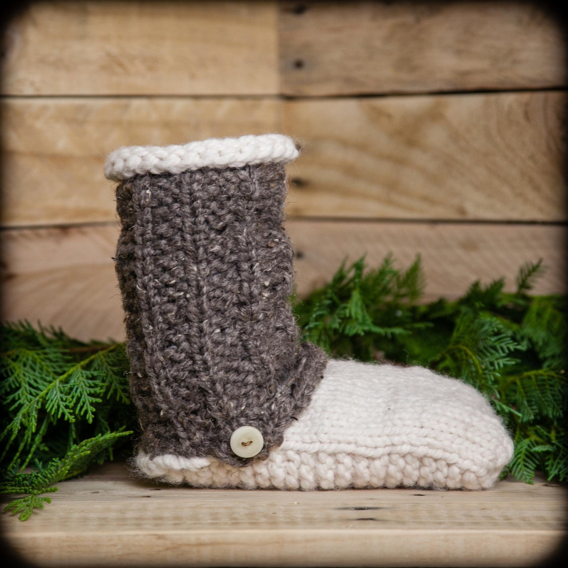 Loom Knit Slipper Boot PATTERN, Shoe Fits Men, Women, Teens, PDF Loom ...