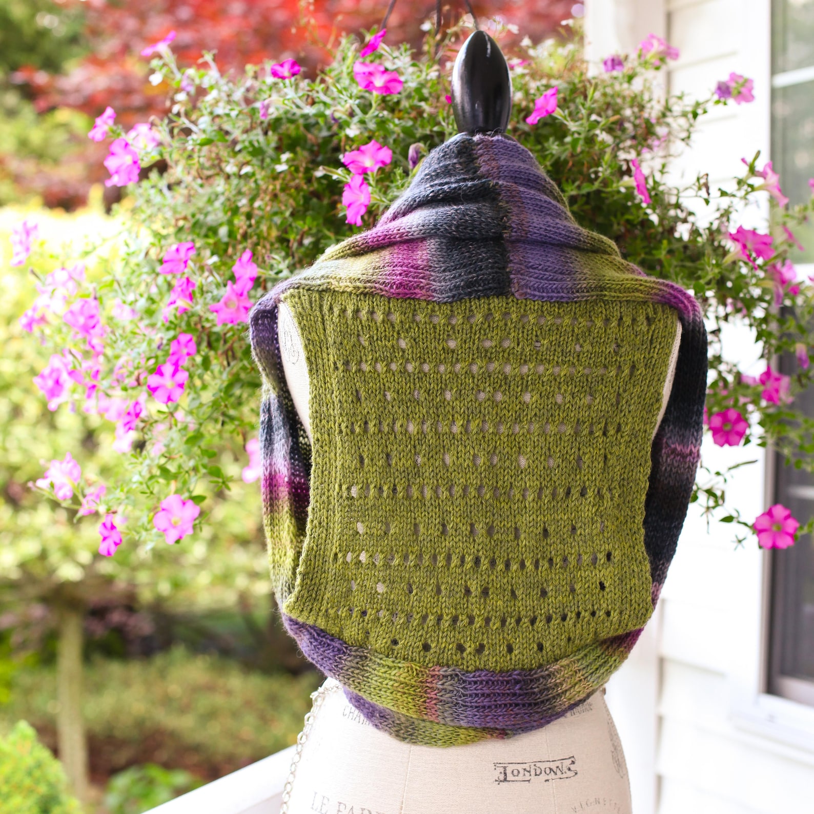 Loom Knit Vest Pattern. Shrug Style Vest With Pretty Eyelet Back. Loom ...