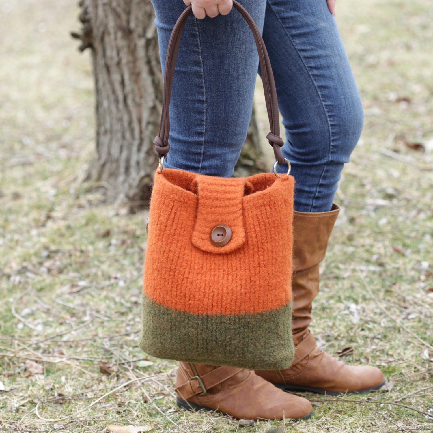Loom Knit Handbag PATTERNS Loom Knit Purse, Loom Knit Tote, Felted ...