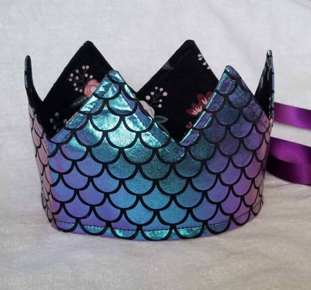 Mermaid Crown, Reversible Fabric Crown, Dress up Crown, Floral Crown ...