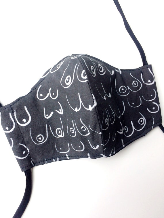 Boobies Face Mask Boobs Face Mask Boob Mask Adult Face Mask Etsy