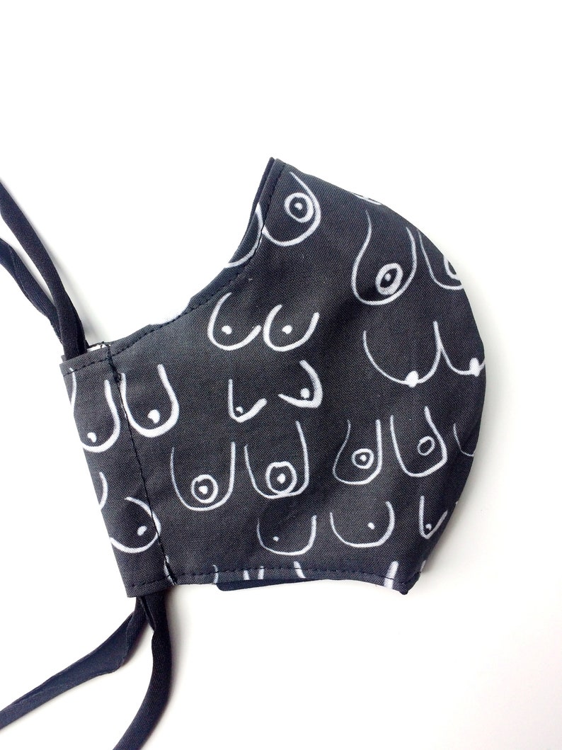 Boobies Face Mask Boobs Face Mask Boob Mask Adult Face Mask Etsy