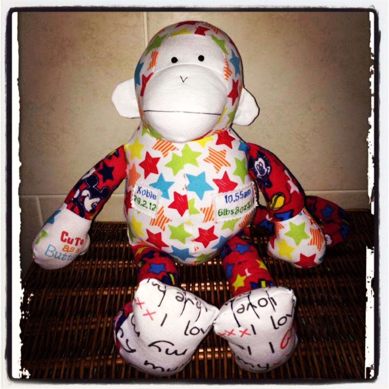 Monkey Keepsake Teddy Made From Precious Baby Clothes - Etsy